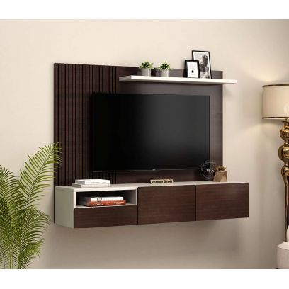 Wall mounted tv unit with drawers store